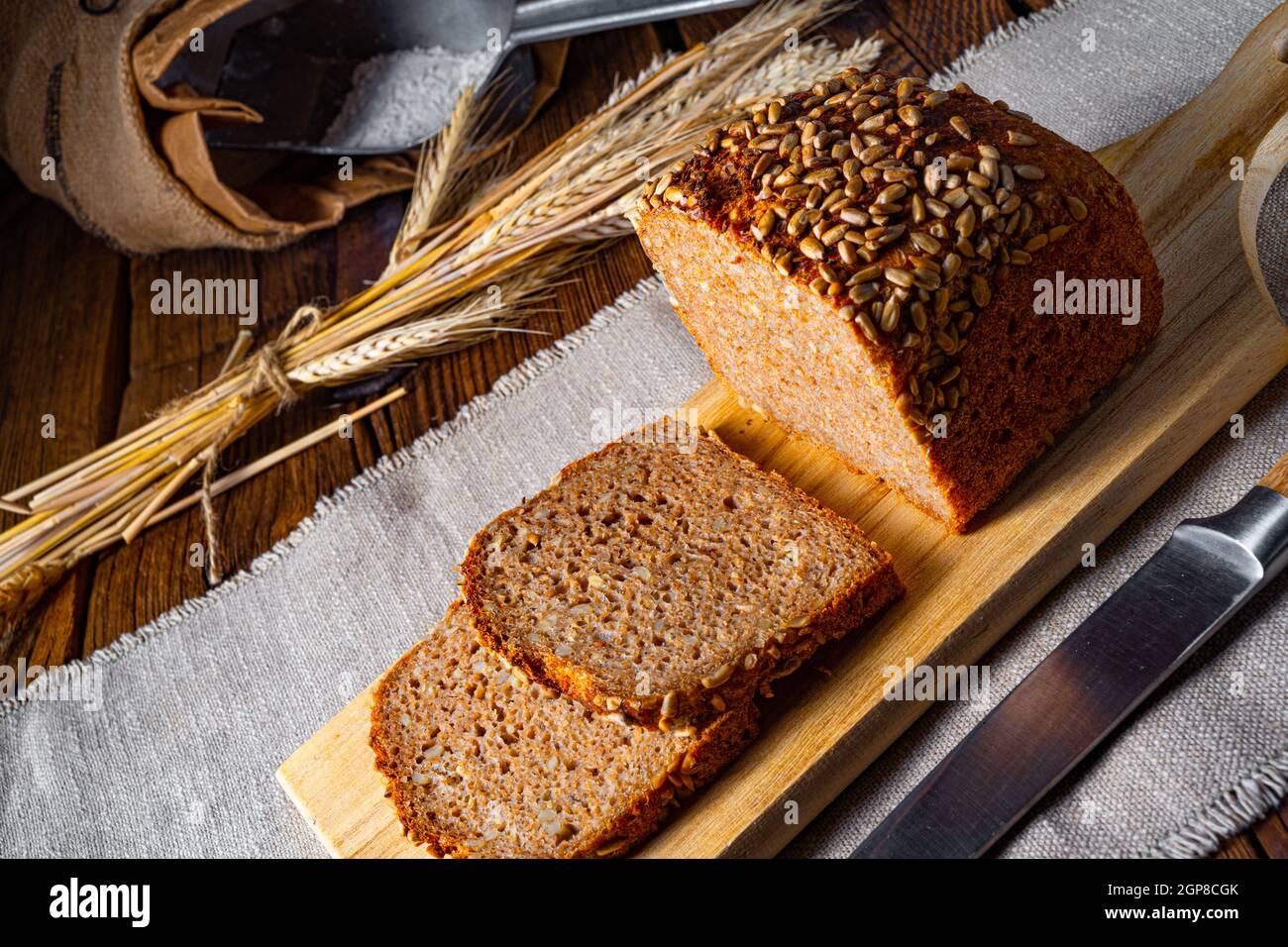 Moist wholemeal bread, crushed or ground whole grain Stock Photo - Alamy
