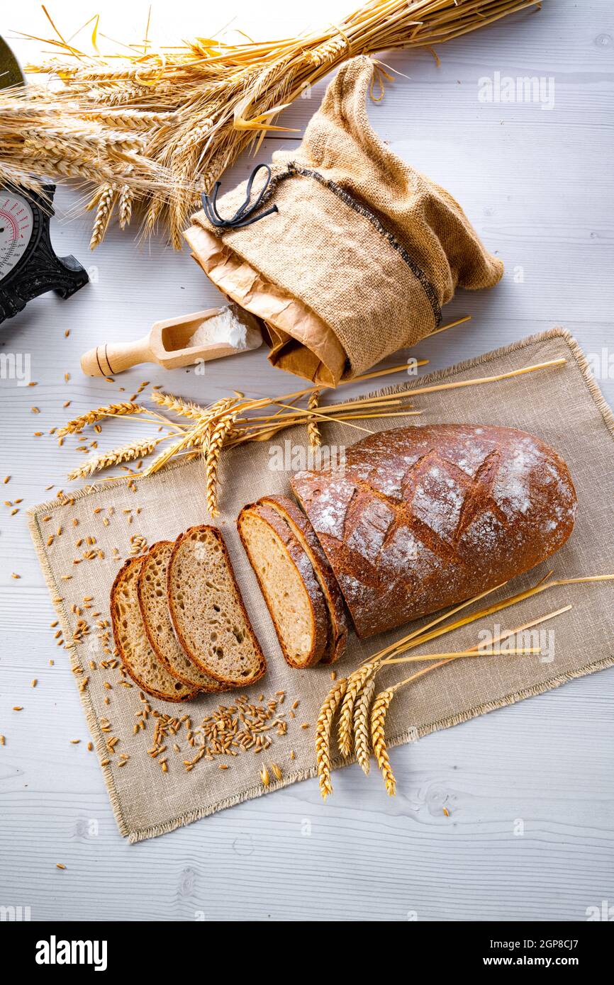 Delicious mixed rye bread, also called gray bread Stock Photo - Alamy