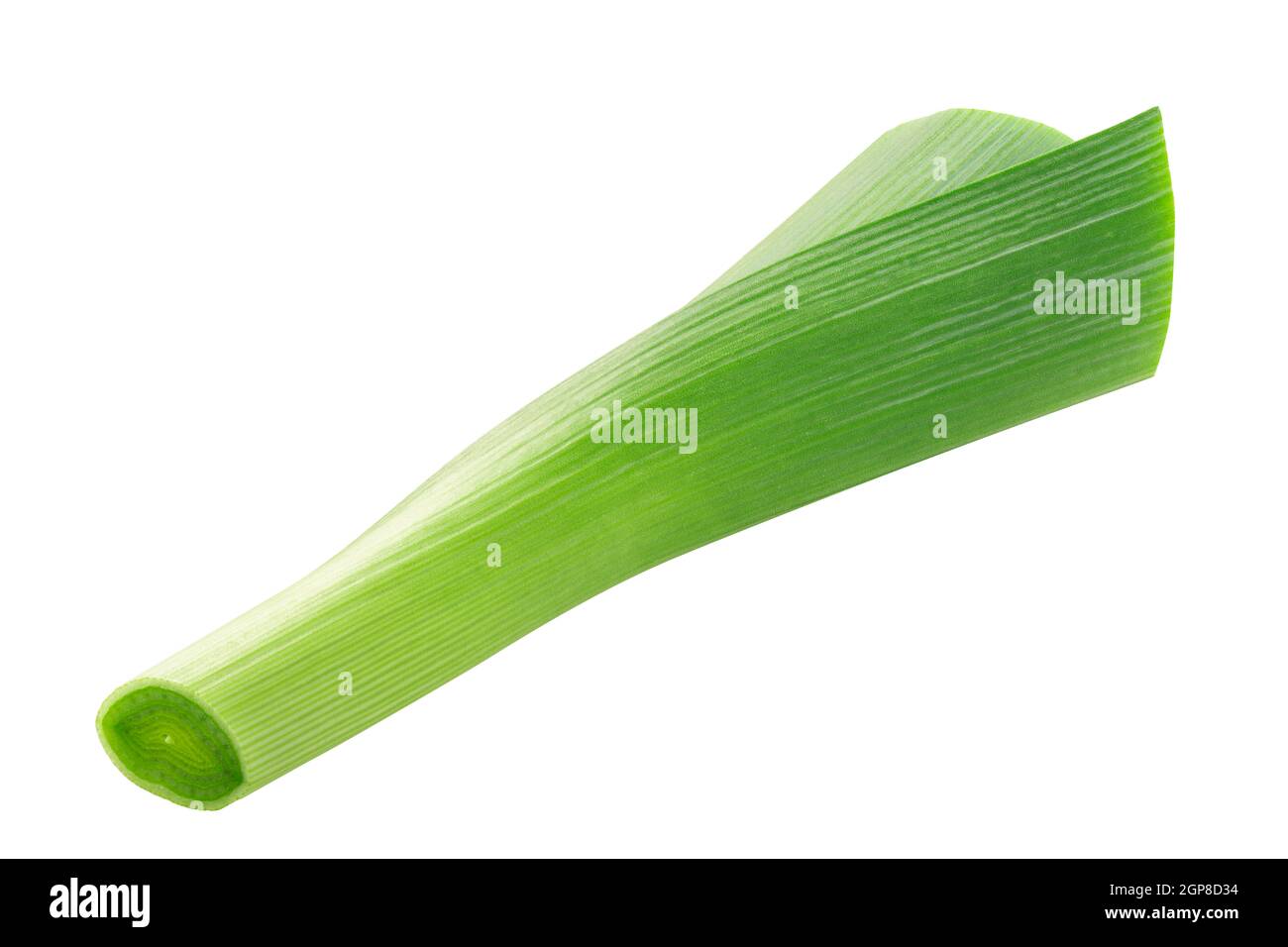 Leek, spring green onion stem isolated Stock Photo - Alamy
