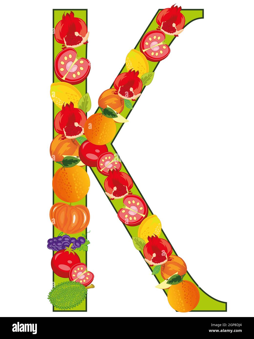 Fruits vegetables alphabet letter vector hi-res stock photography and ...