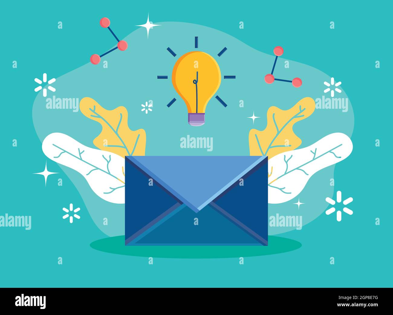 Envelope with light bulb of strategic theme Stock Vector Image & Art ...