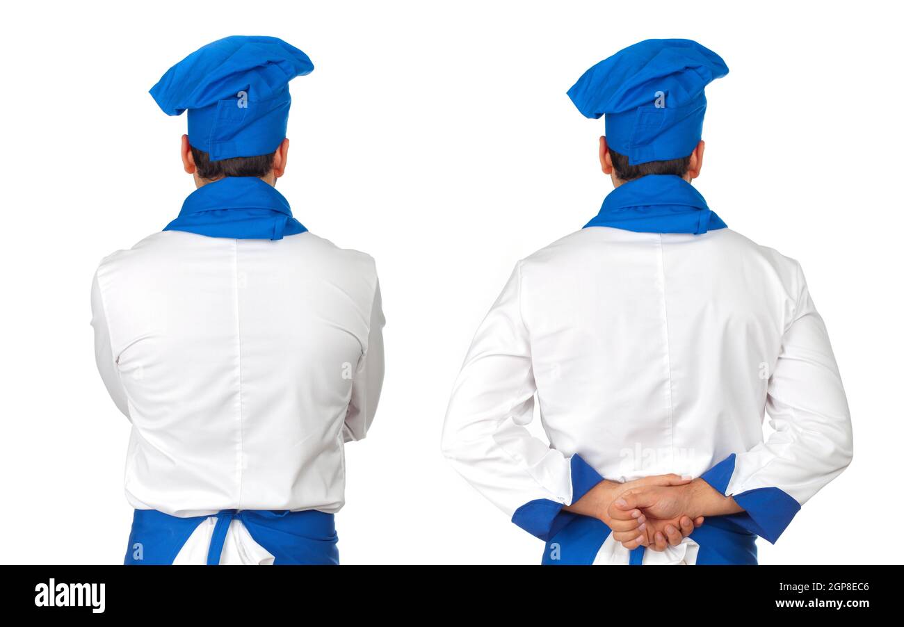 Turned chef isolated on white background Stock Photo - Alamy