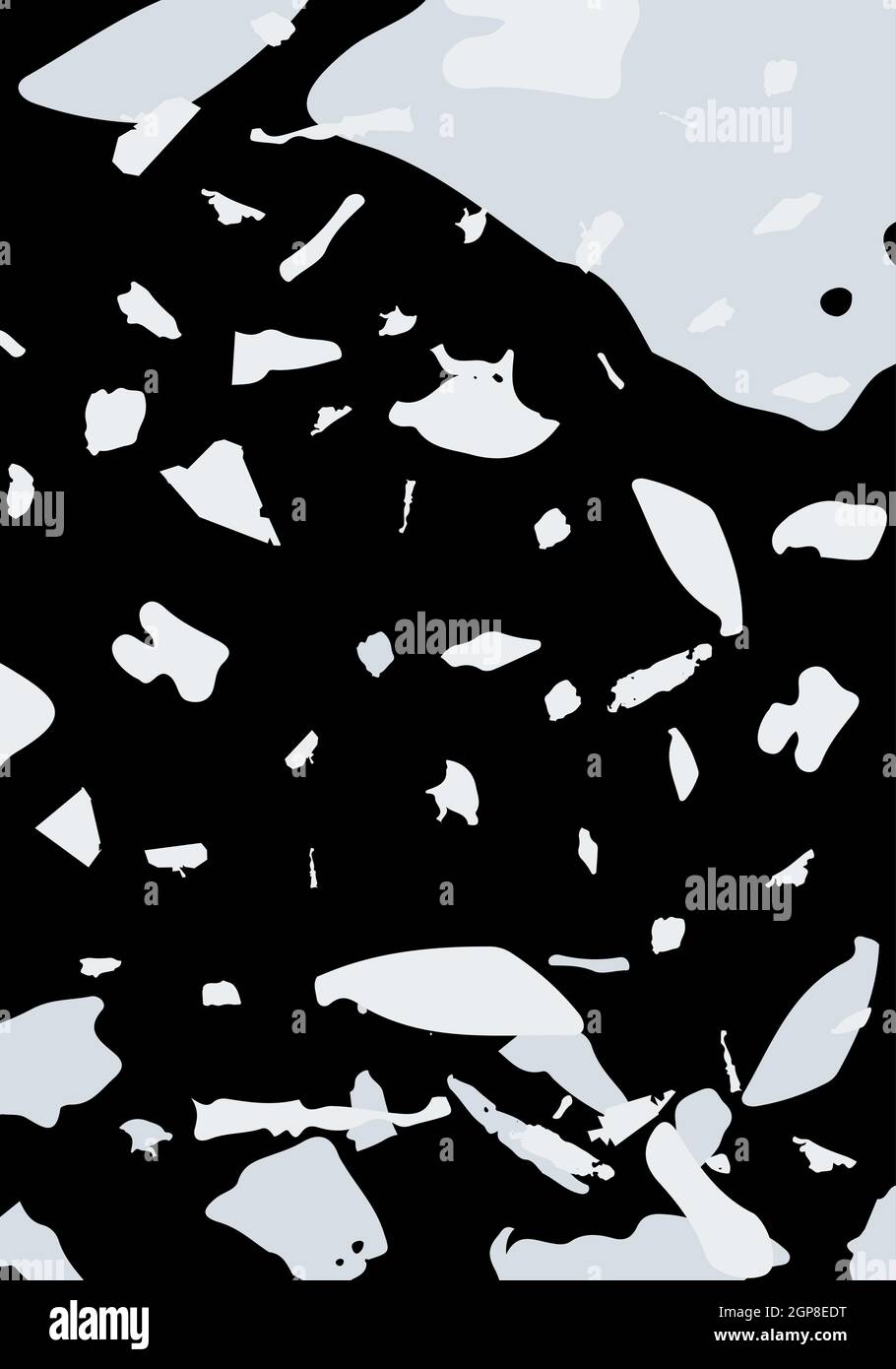 Terrazzo modern abstract template. Black and white texture of classic ...