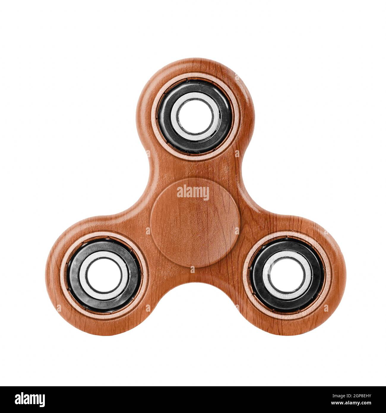 Wood Fidget spinner isolated on white background Stock Photo - Alamy