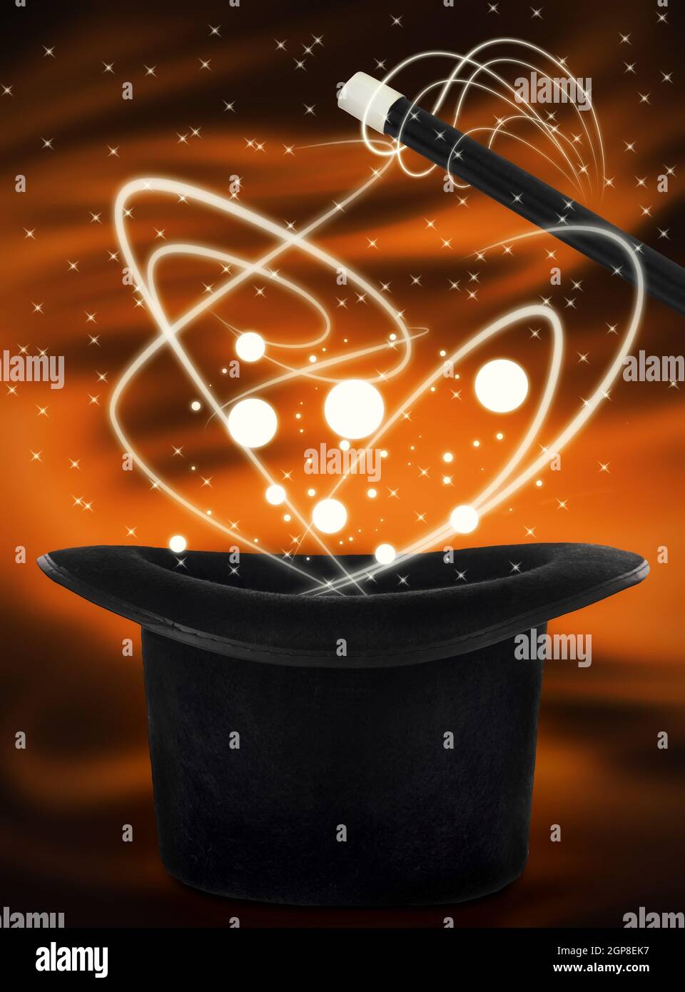 Hat with magic stars in magic show Stock Photo - Alamy