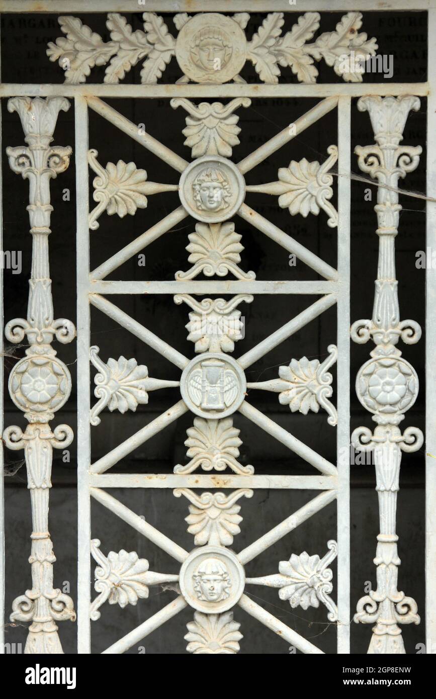 Beautiful example of an ornate Paris tomb door in the Pere Lachaise ...