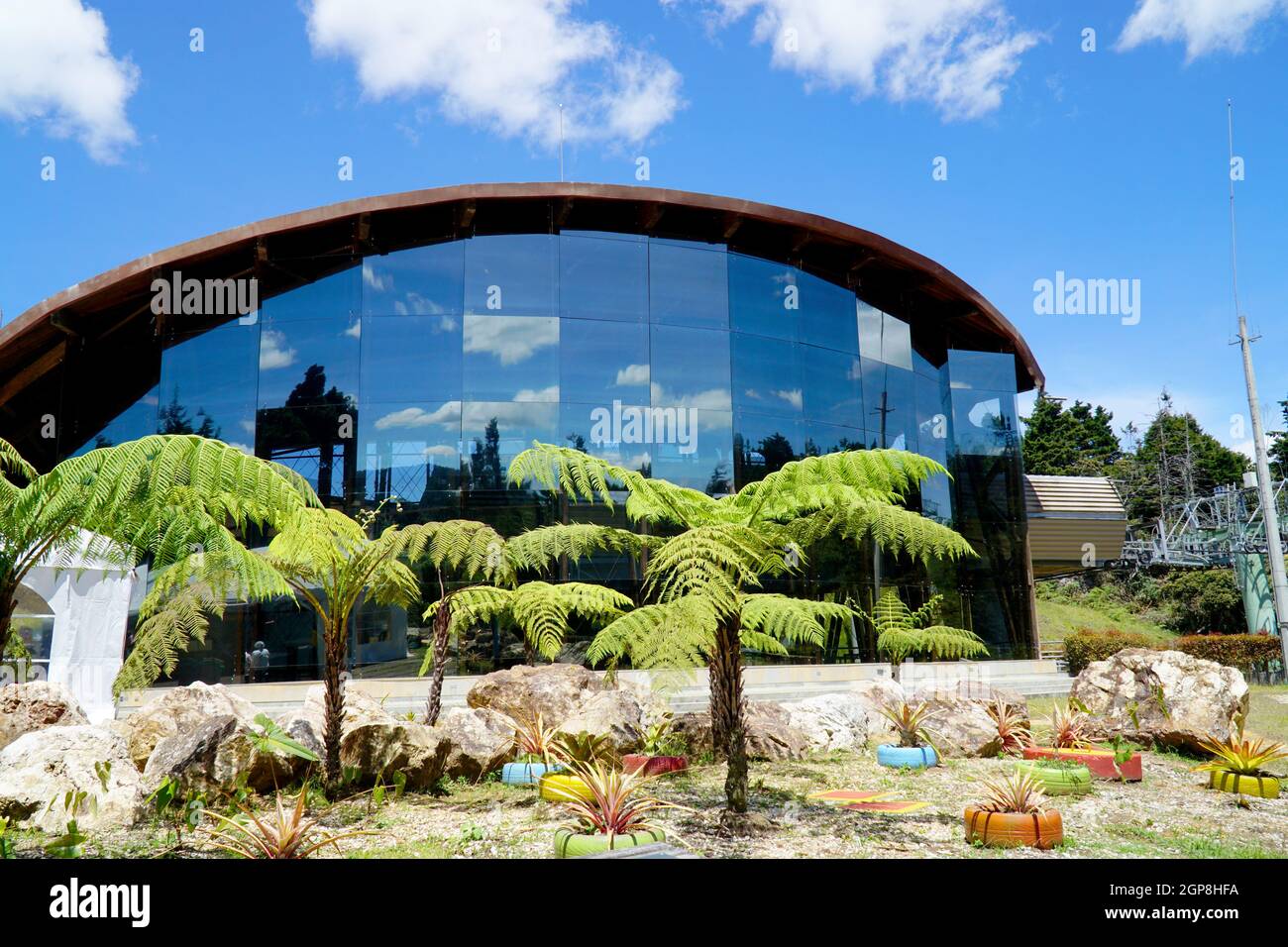 MEDELLIN, COLOMBIA - Jul 07, 2019: A building at the public Arvi park ...