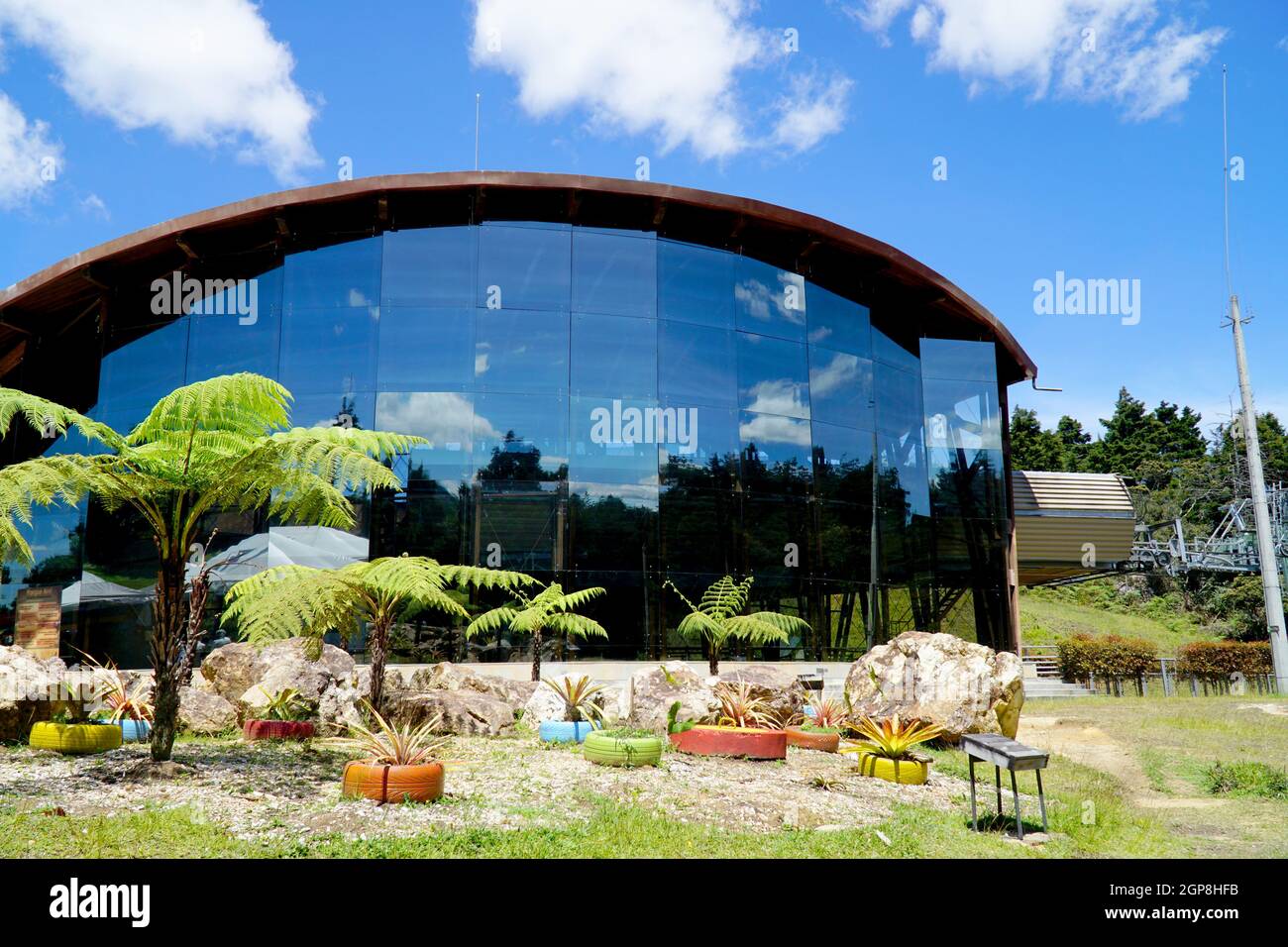 MEDELLIN, COLOMBIA - Jul 07, 2019: A building at the public Arvi park ...