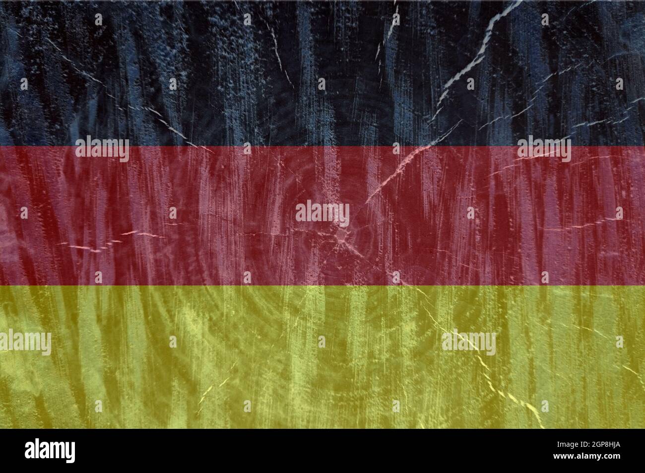German flag on wooden surface. German flag on textured background ...