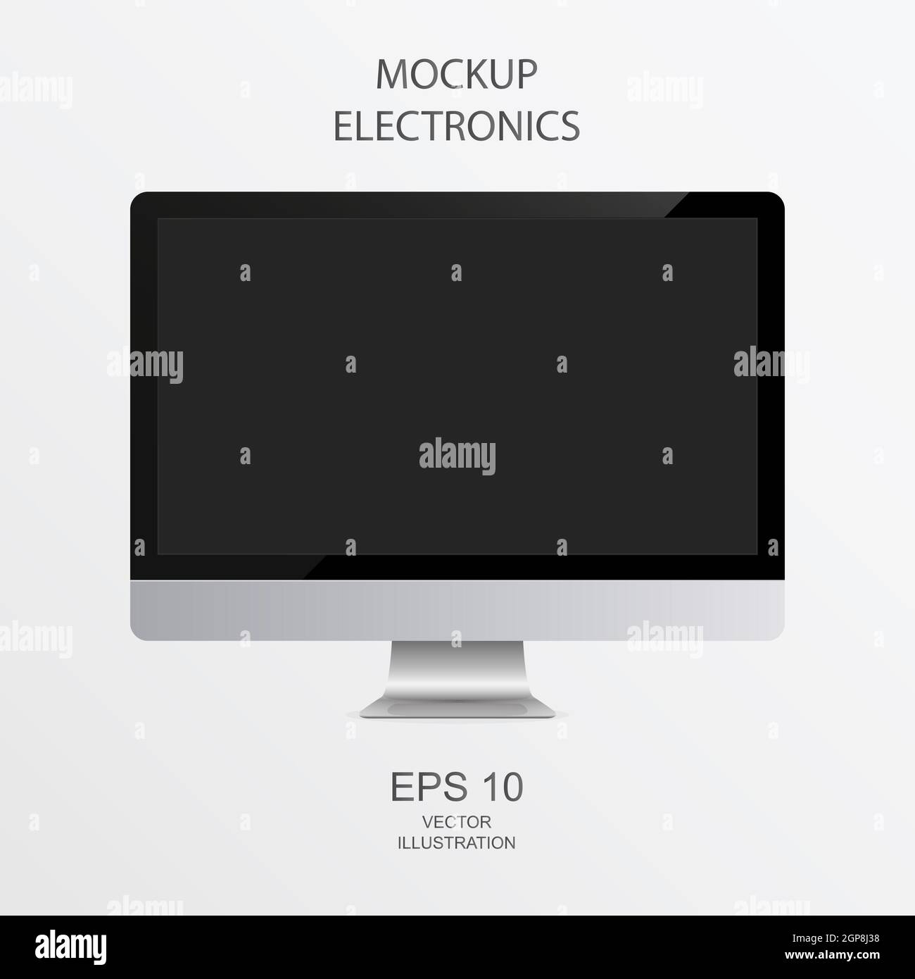 PC Monitor in Black, Silver and White with Reflection - Realistic ...