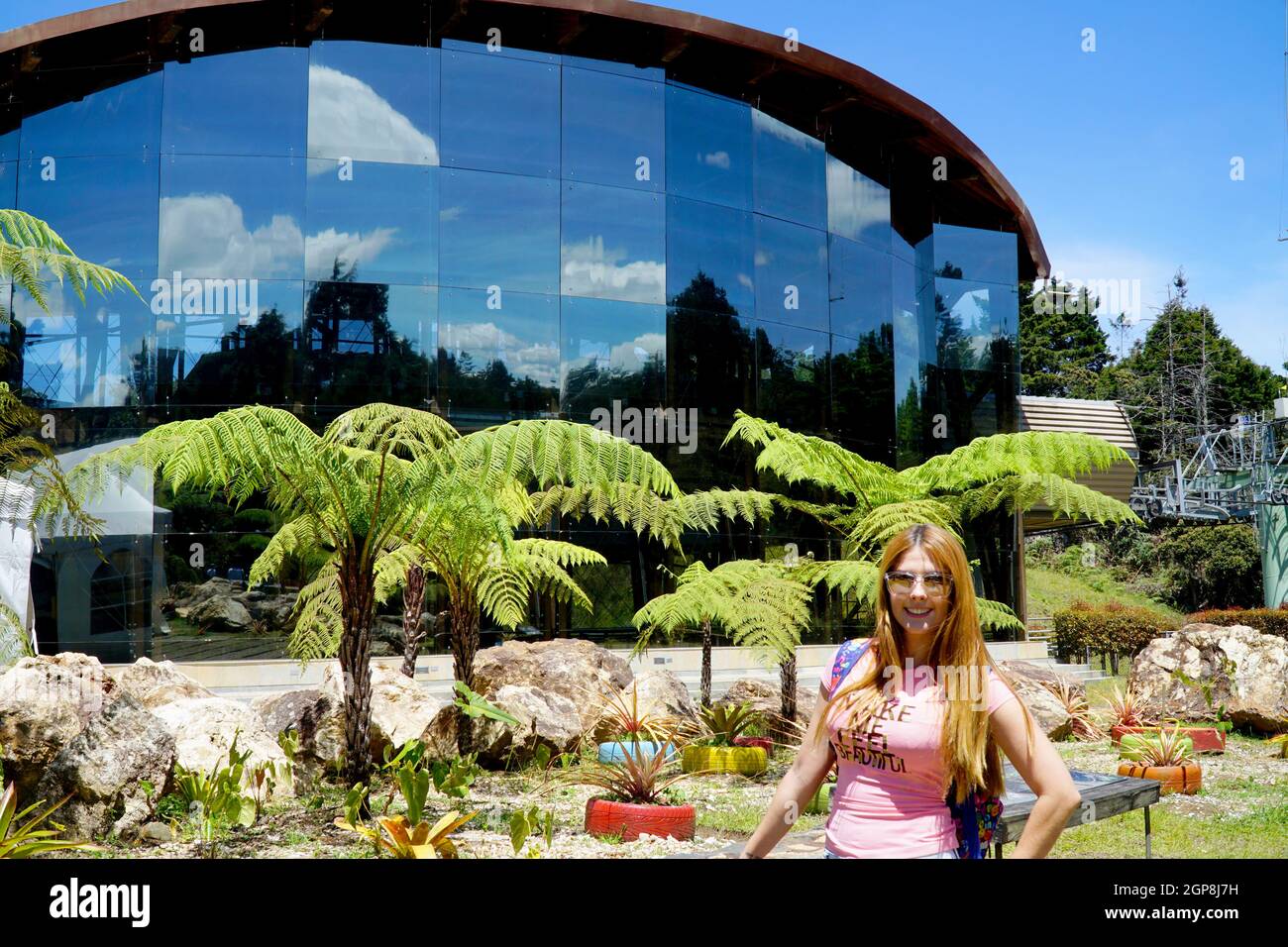 MEDELLIN, COLOMBIA - Jul 21, 2019: A woman standing in front of a ...