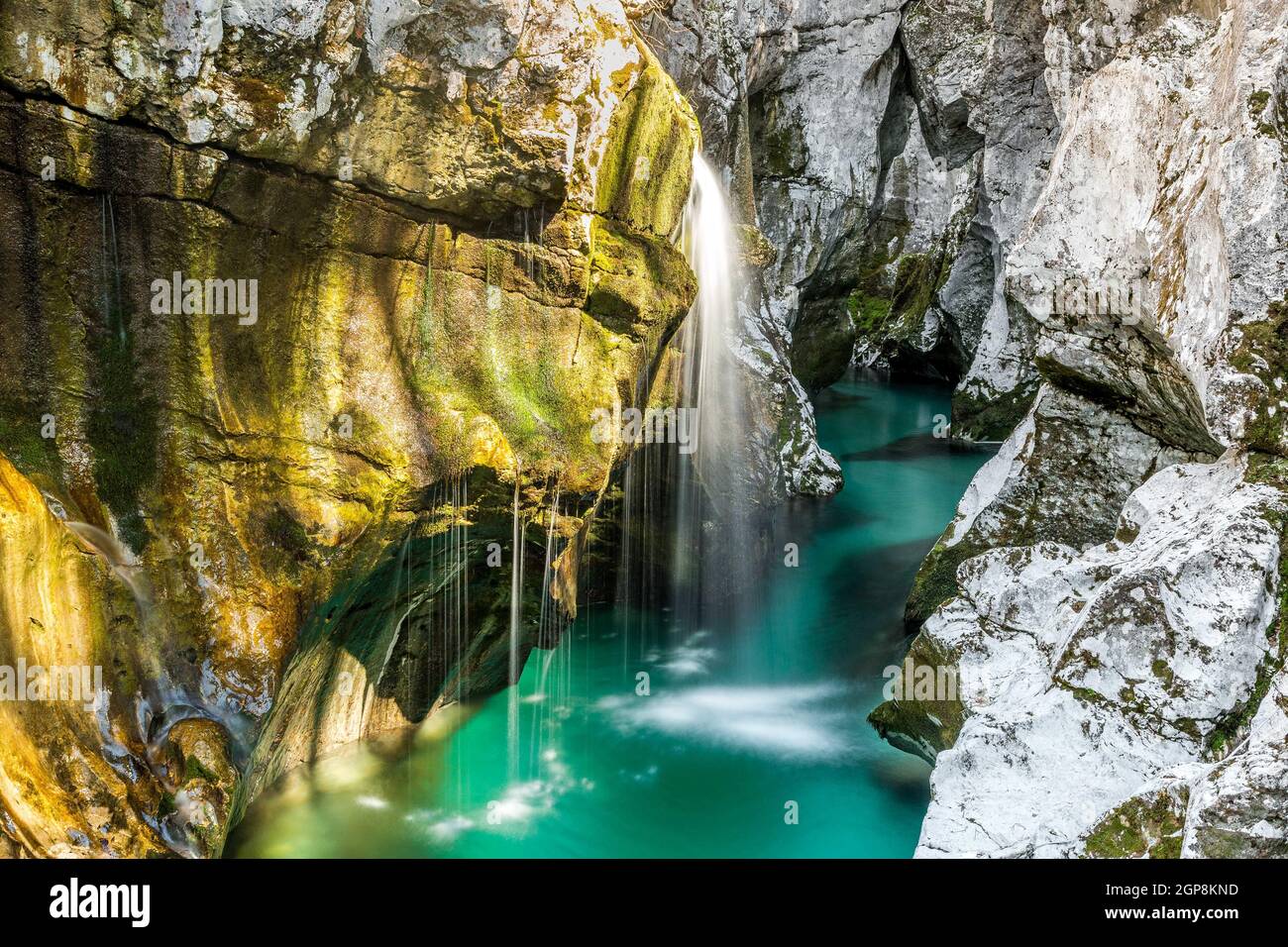 SOCA, SLOVENIA. THE CANYON OF VELIKA KORITA OF THE SOCA RIVER Stock ...