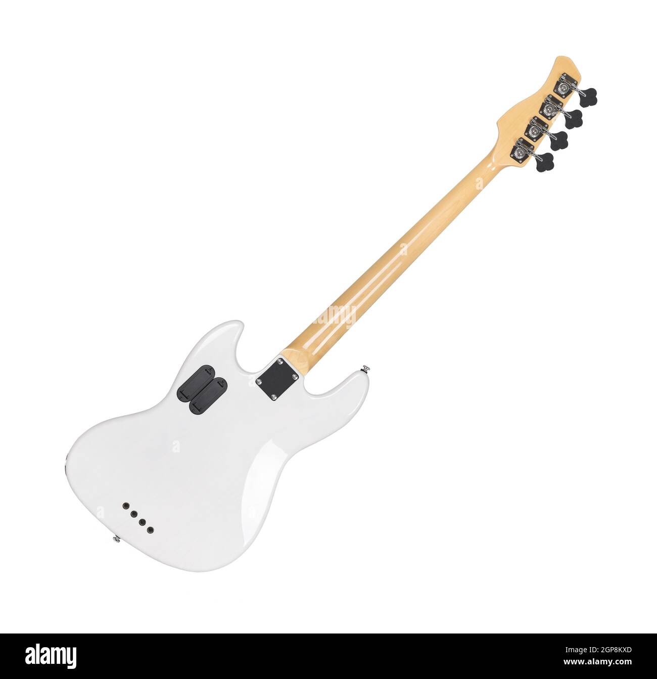 Electric Bass Guitar Back Side Isolated on White Background Stock Photo ...