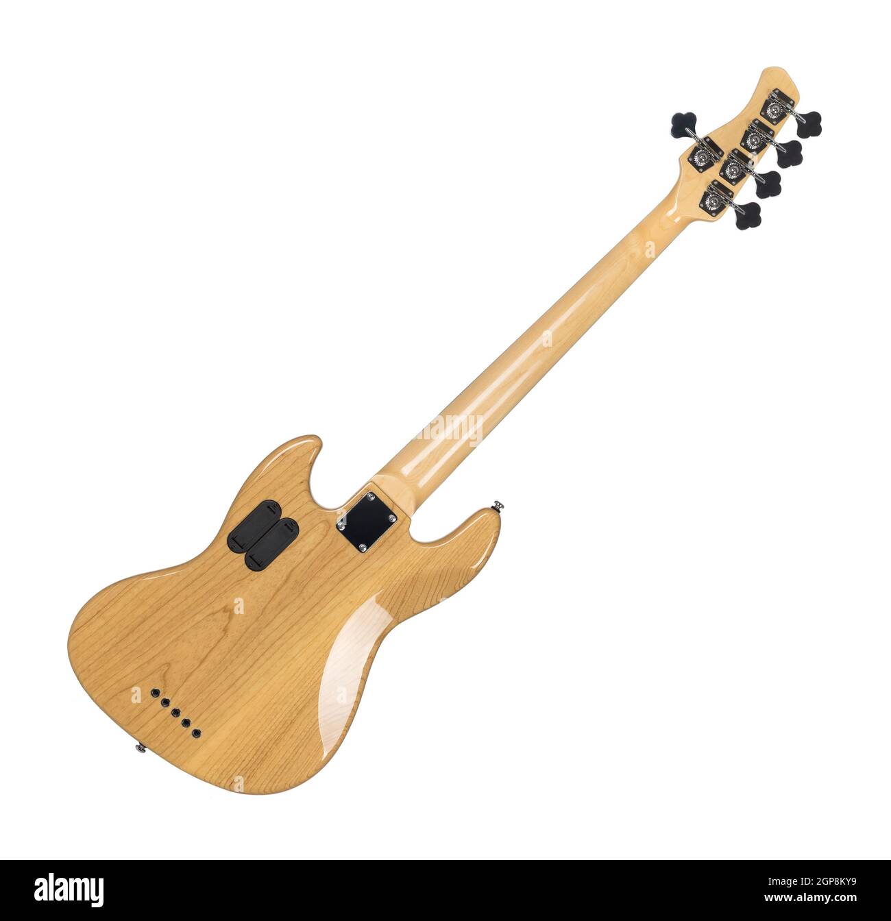 Electric Bass Guitar Back Side Isolated on White Background Stock Photo ...
