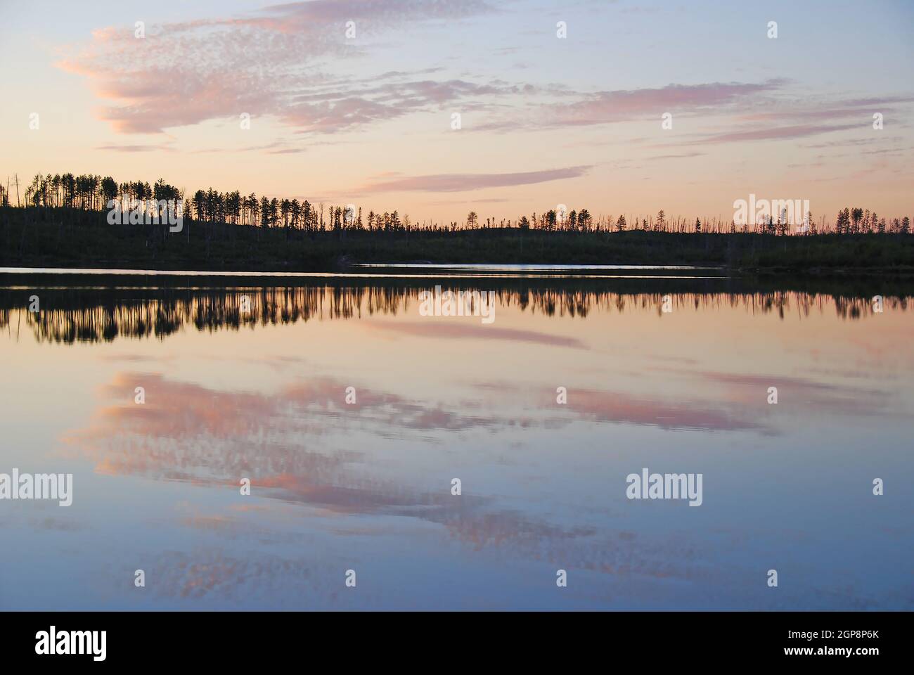 Very Calm Night on a Wilderness Saganagons Lake in Quetico Provincial ...