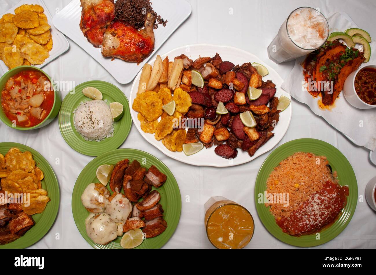 Various assorted traditional dominican cuisine style dishes Stock Photo ...