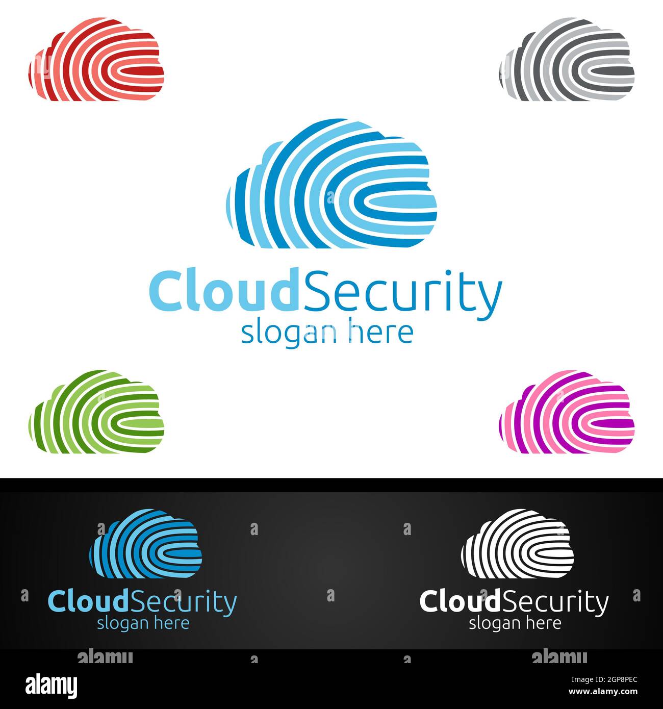 Digital Cloud Security Logo for Network, Internet , Hosting or Backup Server Concept Stock Photo ...