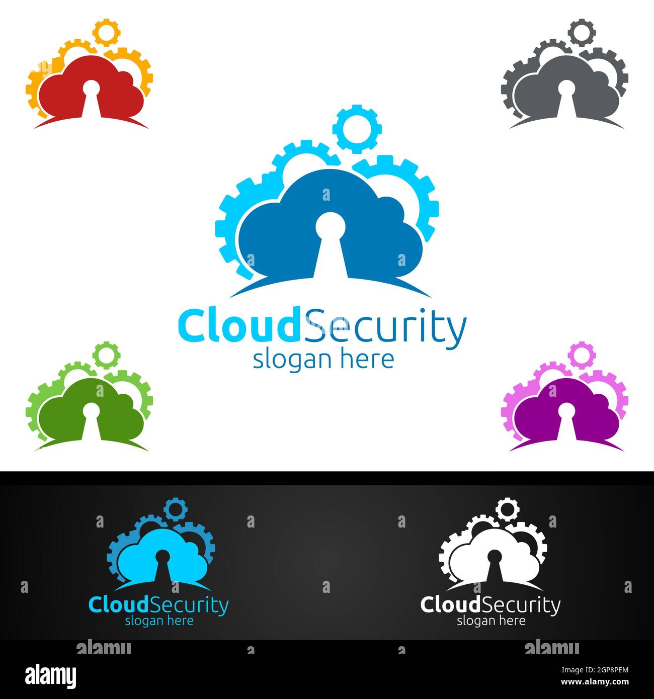 Digital Cloud Security Logo for Network, Internet , Hosting or Backup Server Concept Stock Photo ...