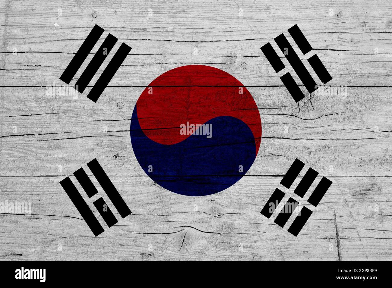 Flag of South Korea Wooden texture of the flag of South Korea Stock ...