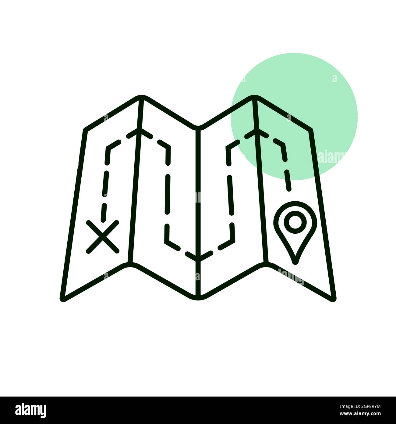 Map with route vector icon. Navigation sign. Graph symbol for travel ...