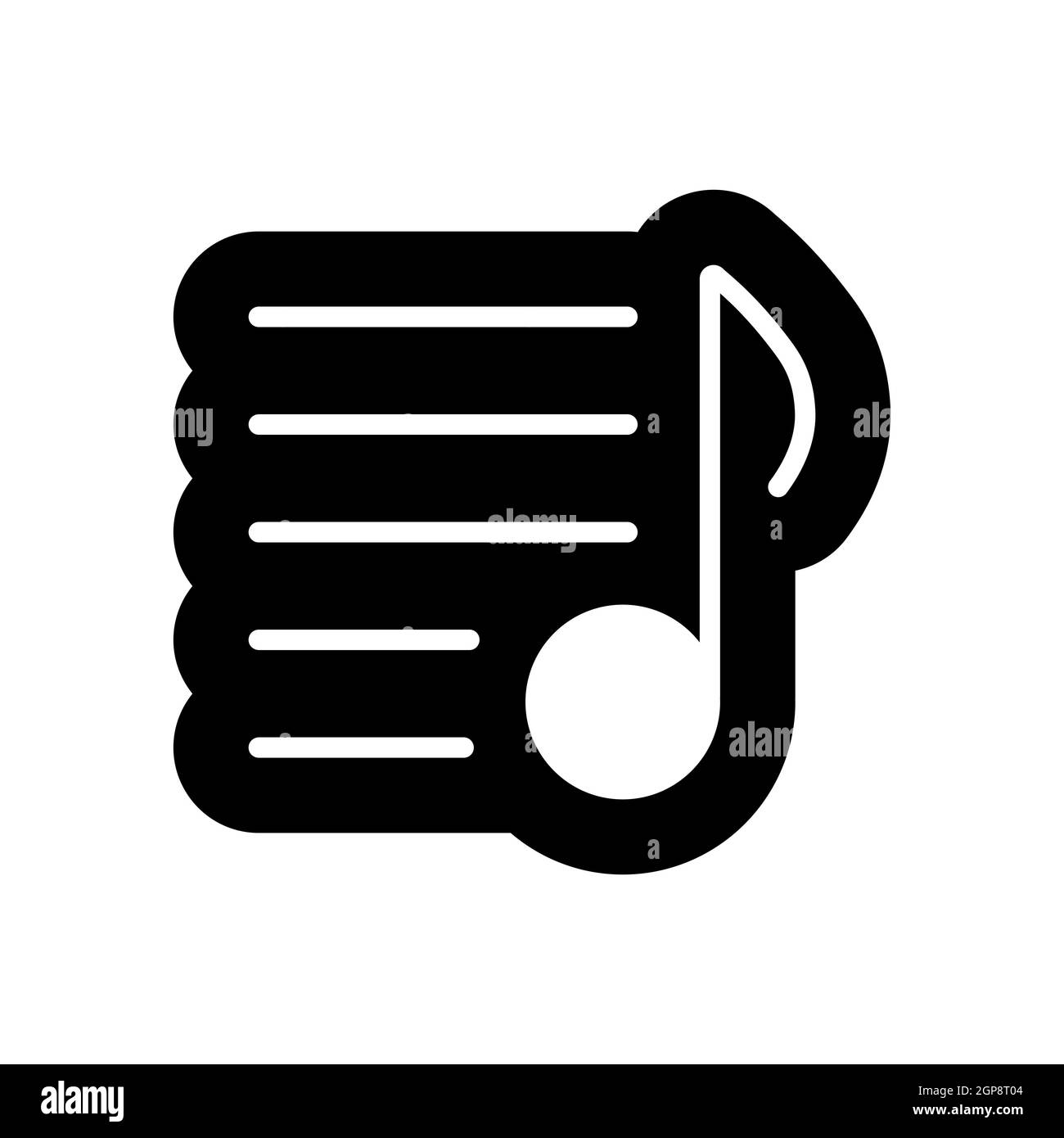 Music playlist vector glyph icon. Musical note and list. Graph symbol ...