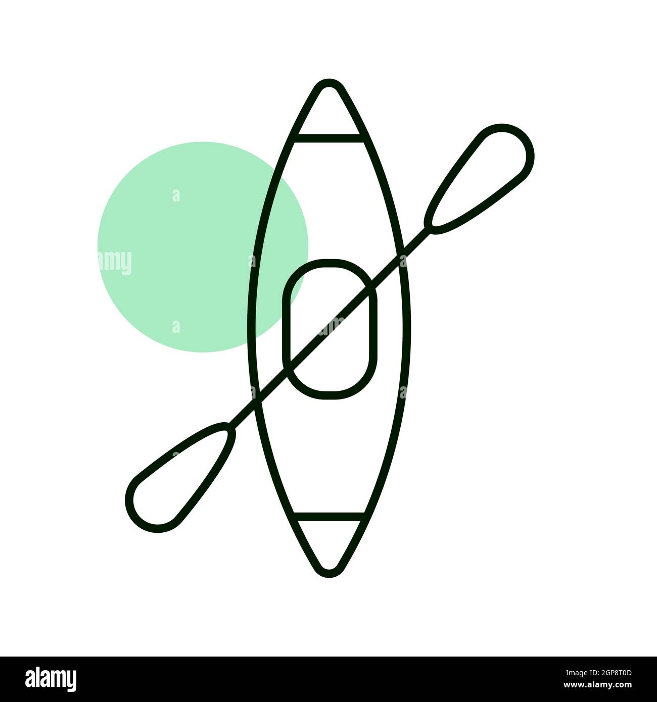 Kayak with paddle vector icon. Camping sign. Graph symbol for travel ...