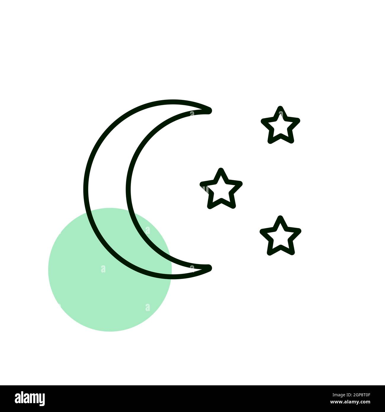 Moon and star vector icon. Camping and Hiking sign. Graph symbol for ...