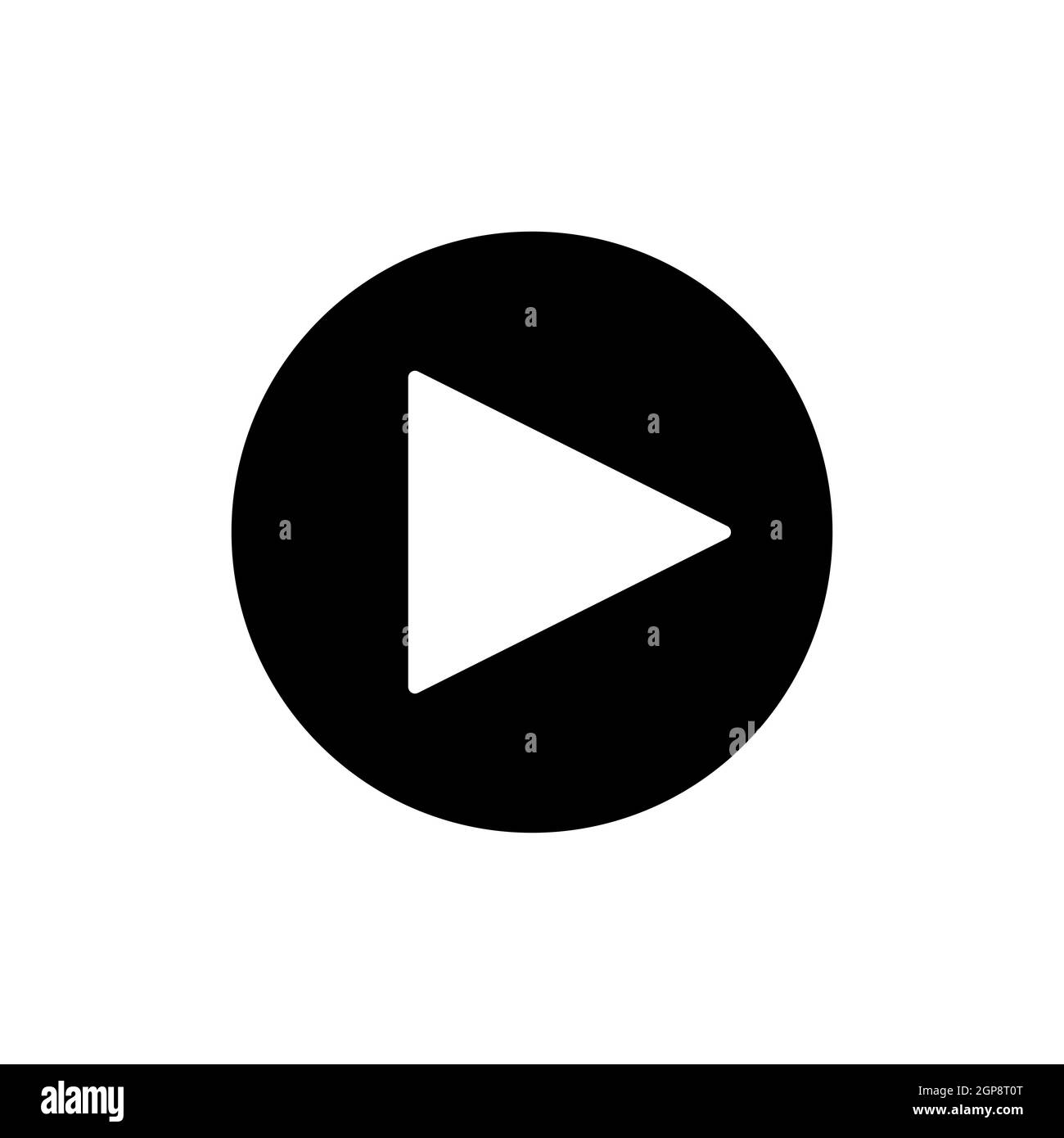 Play button vector flat glyph icon. Graph symbol for music and sound ...