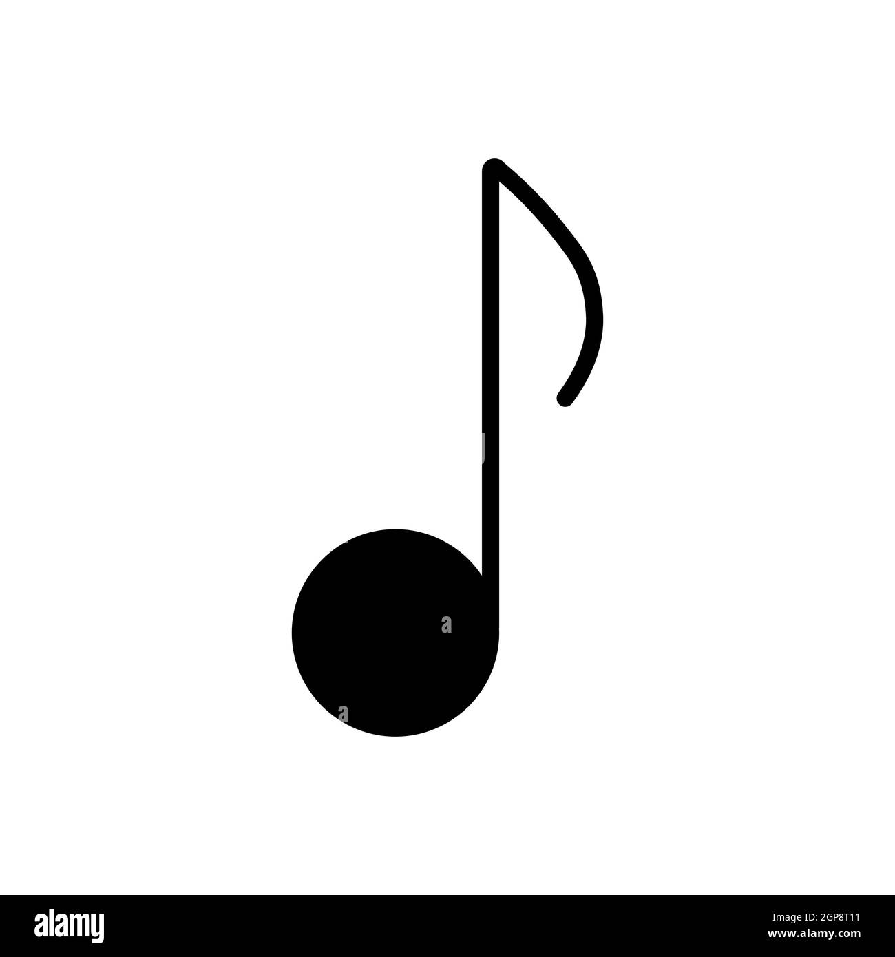 Music note flat vector glyph icon. Graph symbol for music and sound web ...