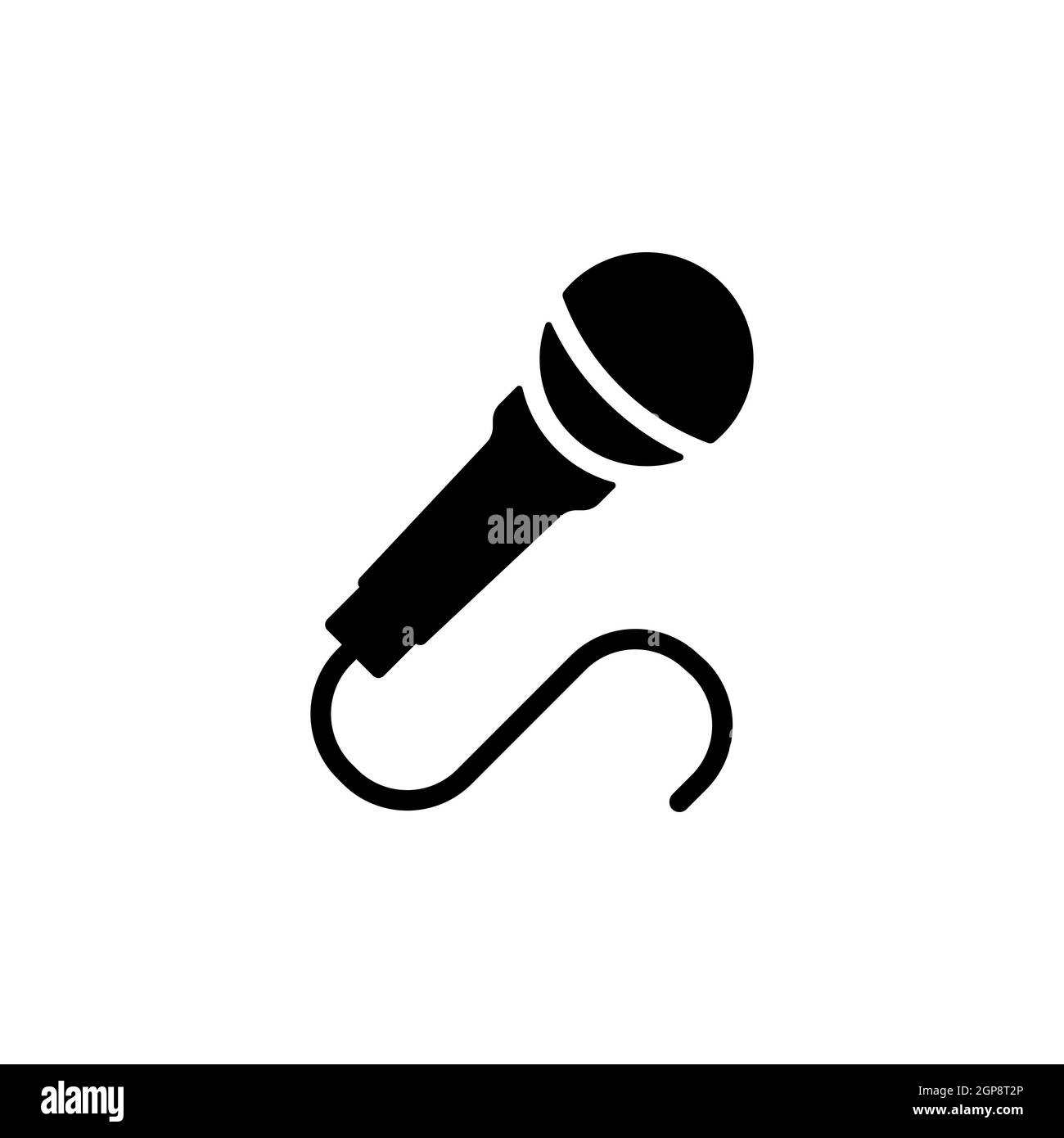 Microphone vector flat glyph icon. Music sign. Graph symbol for music ...