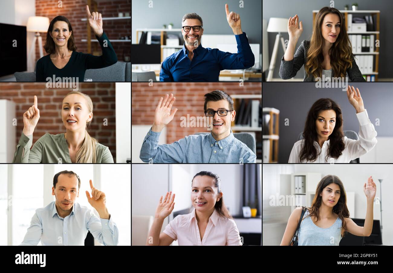 Group using video conferencing technology hi-res stock photography and ...
