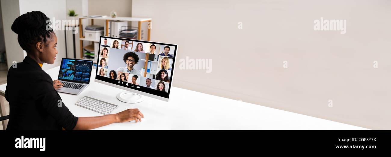 Video Conference Work Webinar Online At Home Stock Photo - Alamy