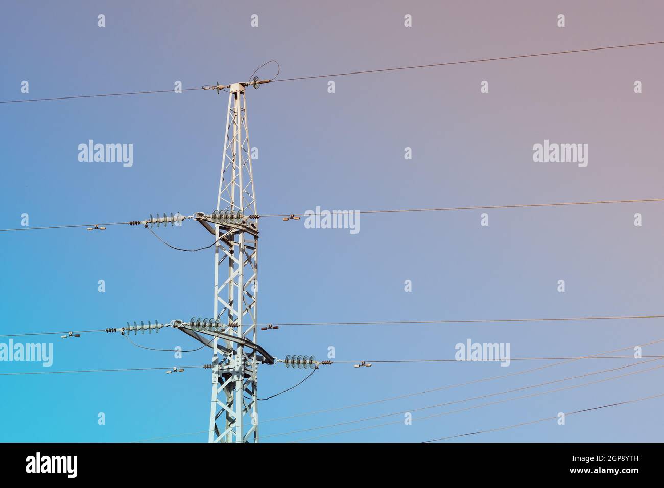 High voltage post or High voltage tower Stock Photo - Alamy