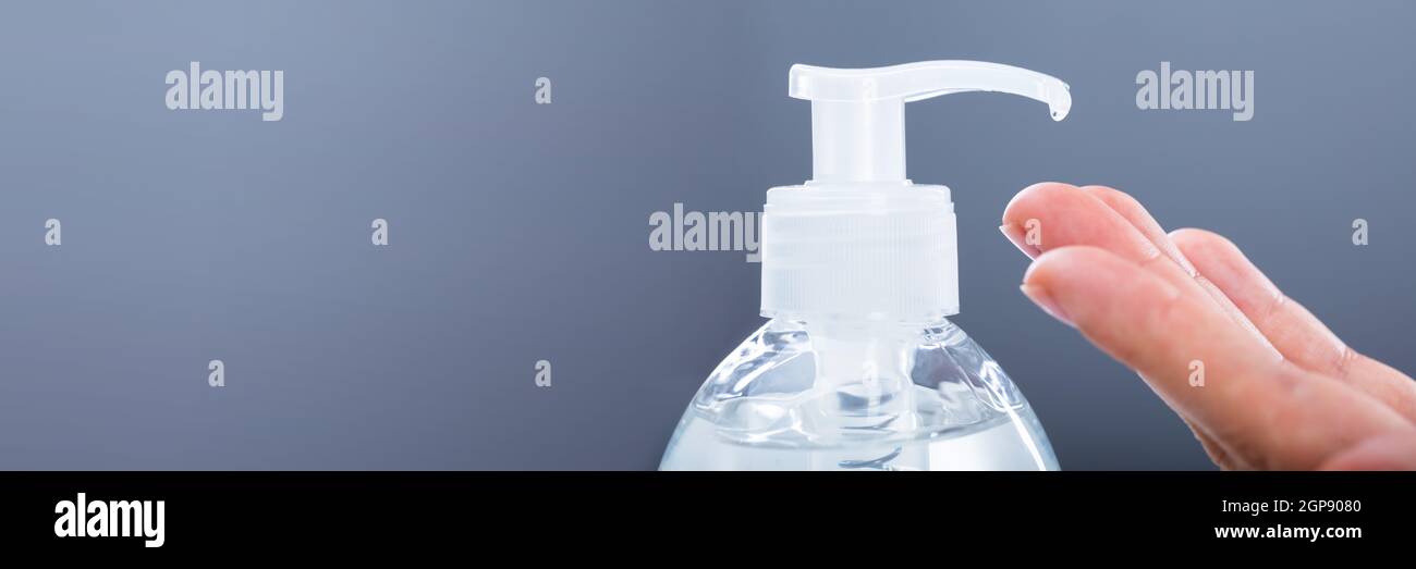 Hand Using Disinfectant Gel, Rub Alcohol And Handwash Stock Photo - Alamy