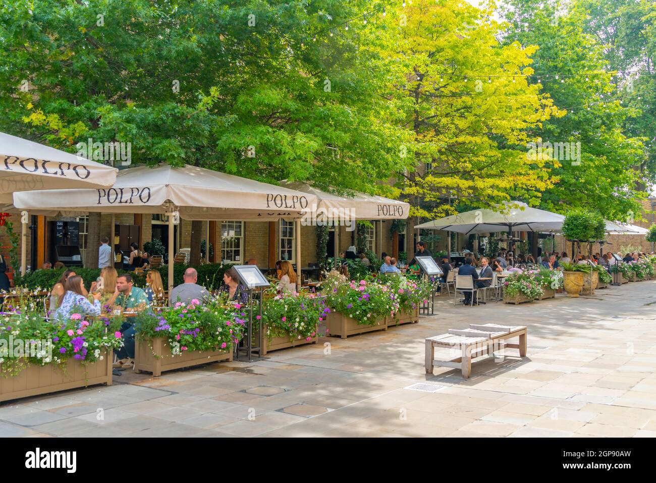View of restaurant in Duke of York Square in Chelsea, London, England ...