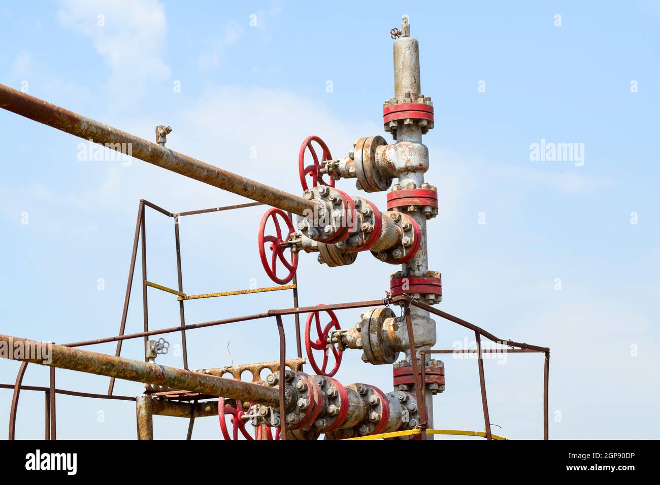Well for oil and gas production. Oil well wellhead equipment. Oil ...