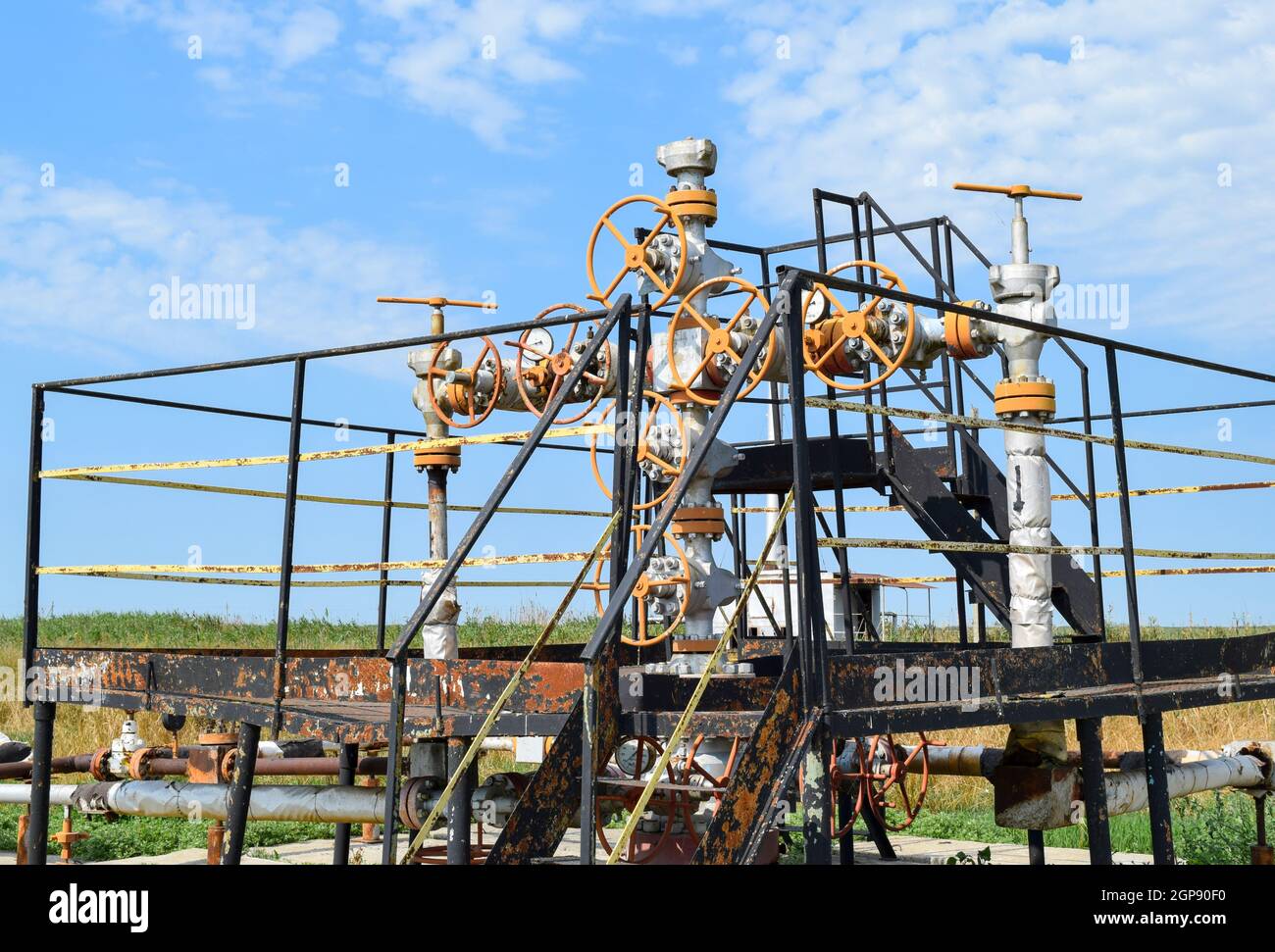 Wells in the Kuban. Extraction of hydrocarbons. Well for oil and gas ...