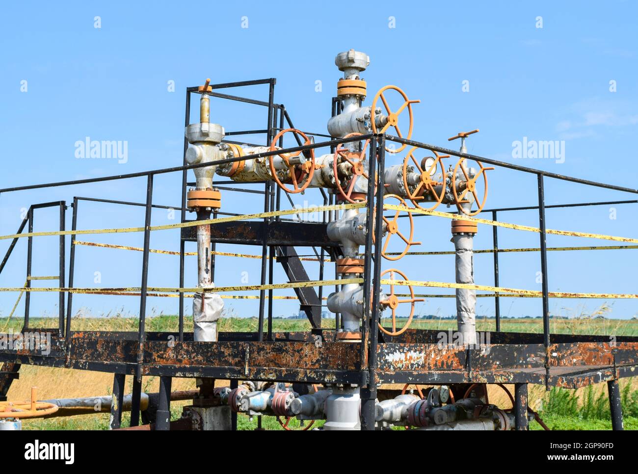 Wells in the Kuban. Extraction of hydrocarbons. Well for oil and gas ...
