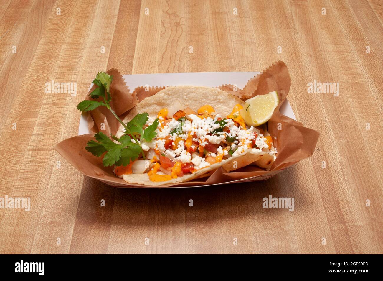 Authentic tex mex mexican cuisine known as a cauliflower Taco Stock ...