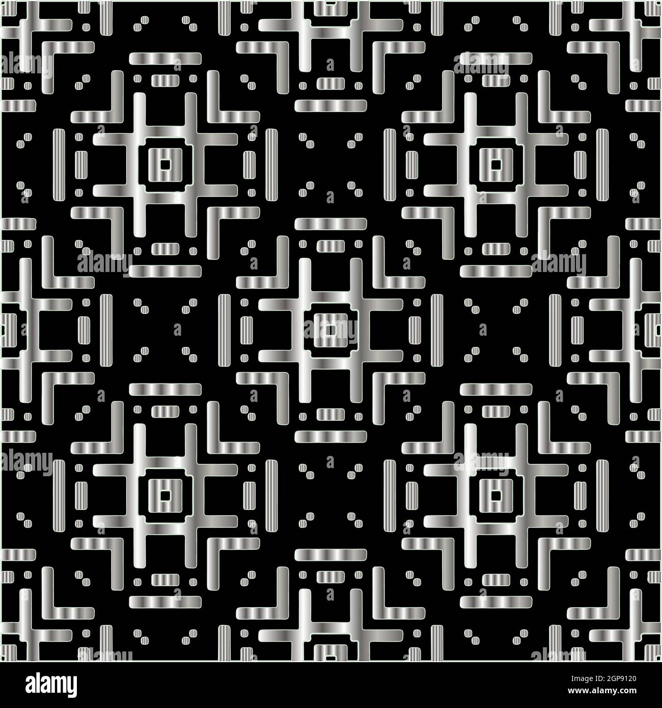 metal pattern on a black background. pattern for fabric, wallpaper ...