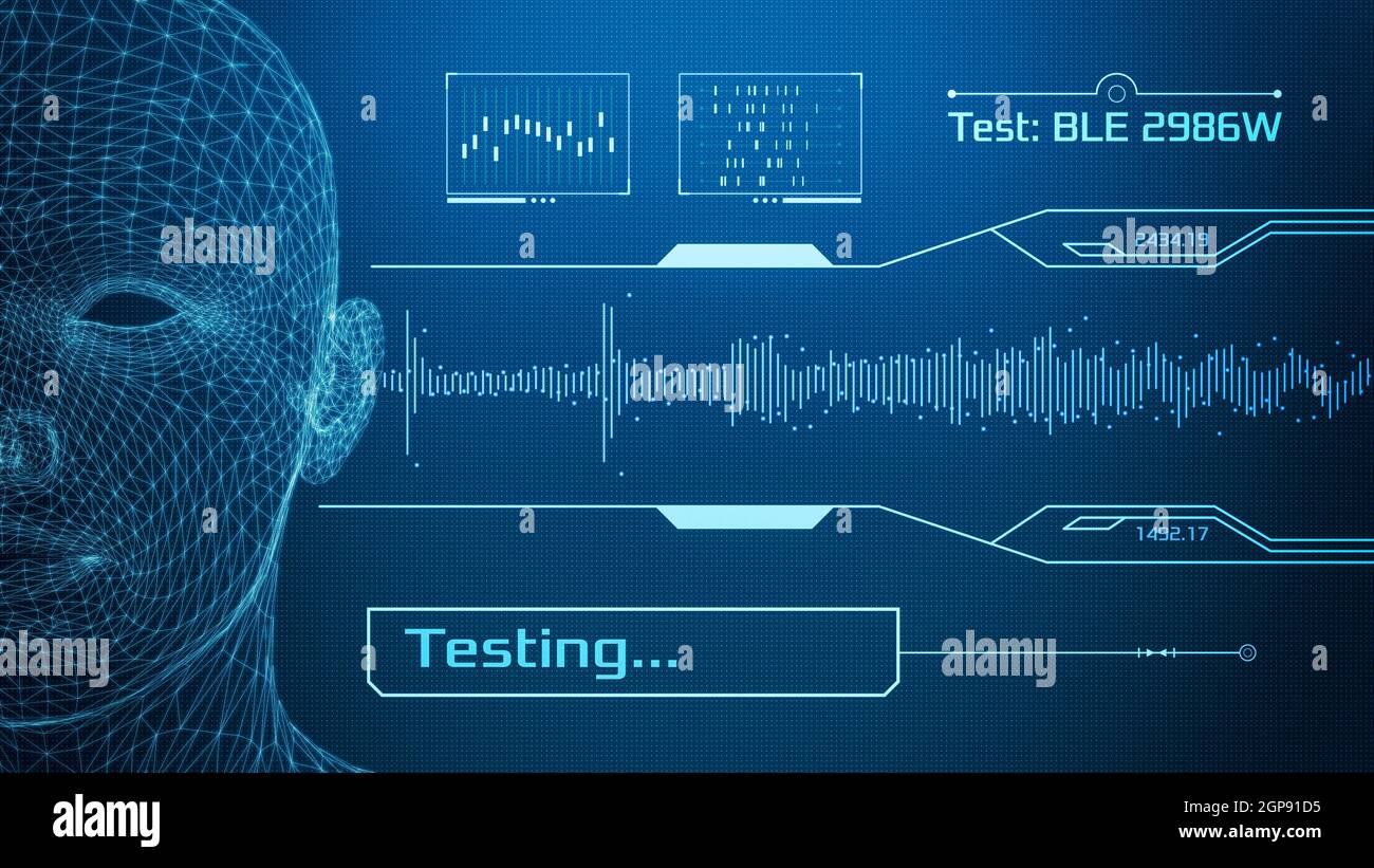 futuristic interface for the hearing or audiometric test, hearing loss ...