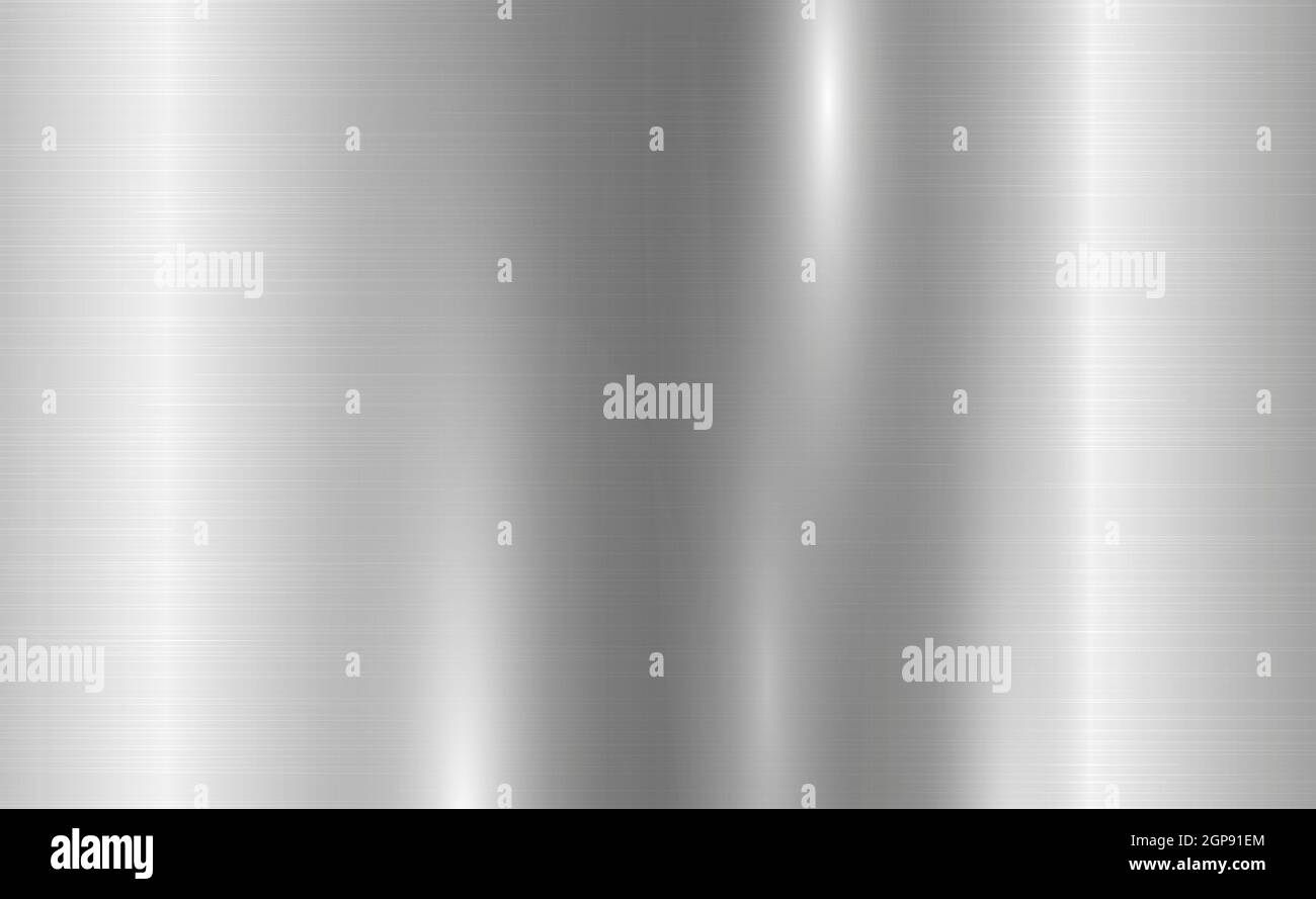 Texture panorama of silver metal with reflection - background Stock ...