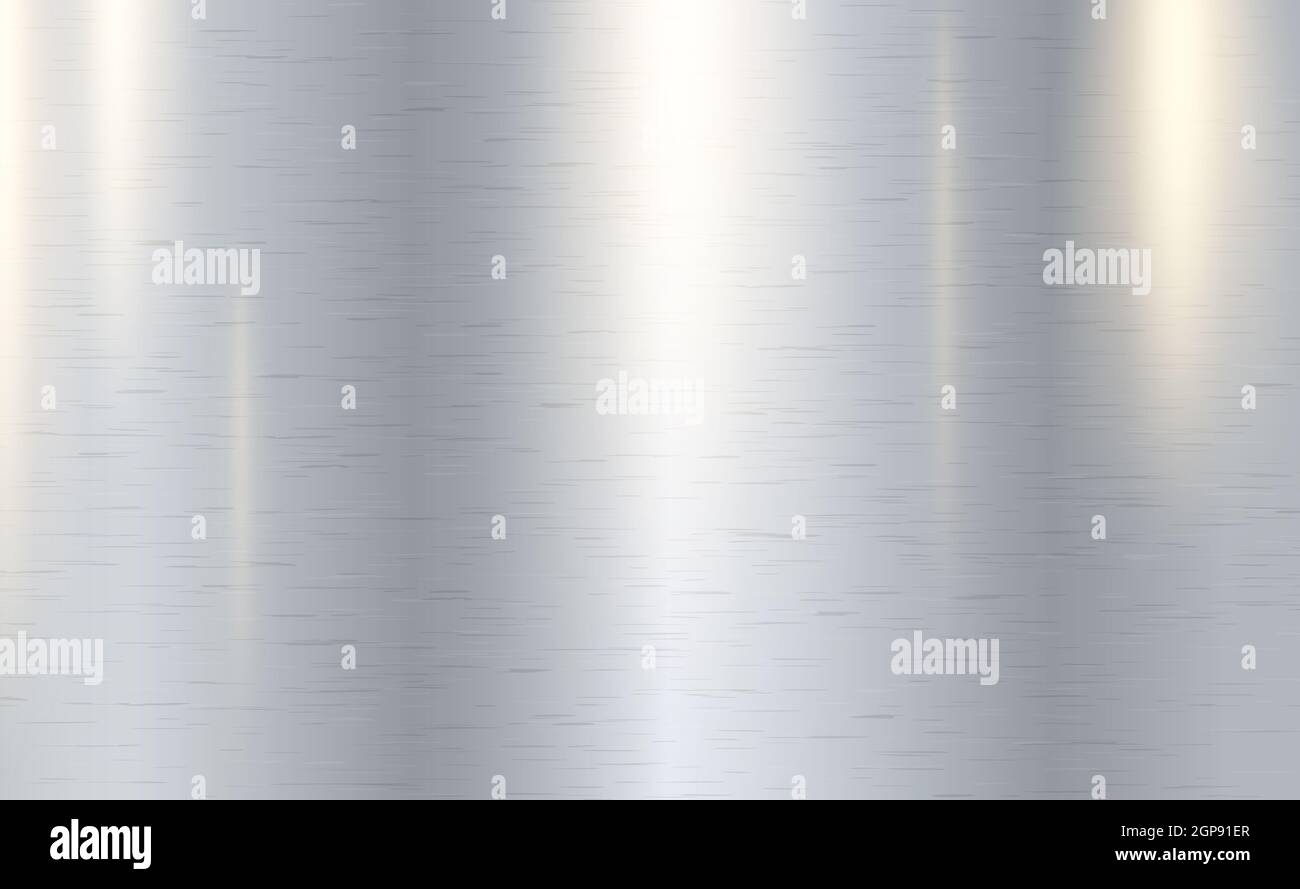 Texture panorama of silver metal with reflection - background Stock ...