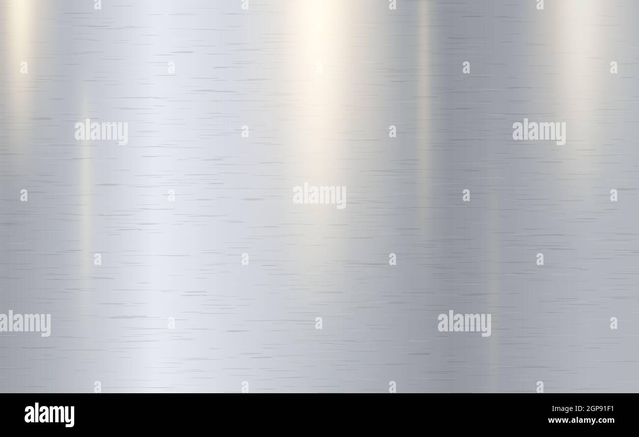 Texture panorama of silver metal with reflection - background Stock ...