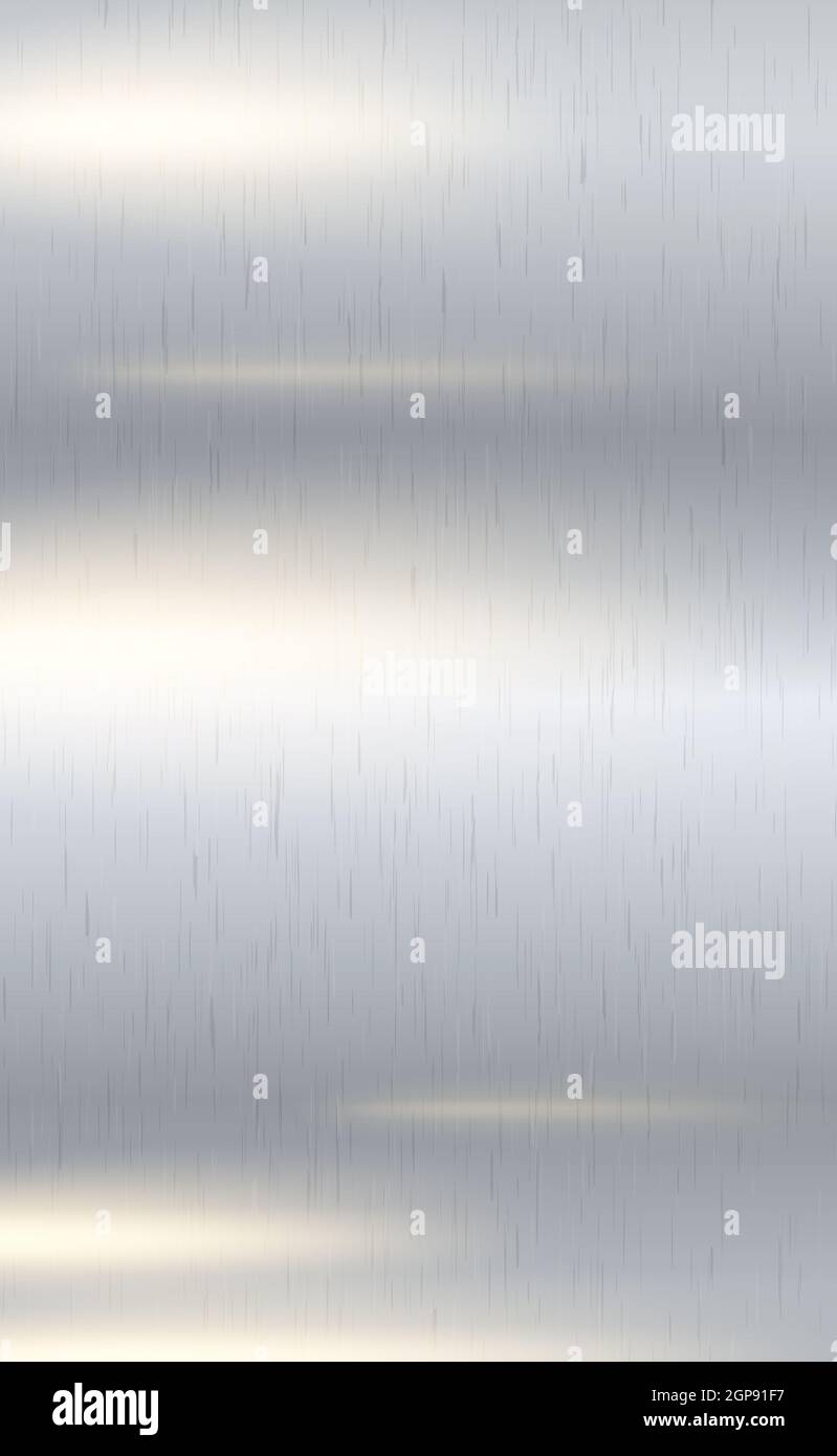 Texture panorama of silver metal with reflection - background Stock ...