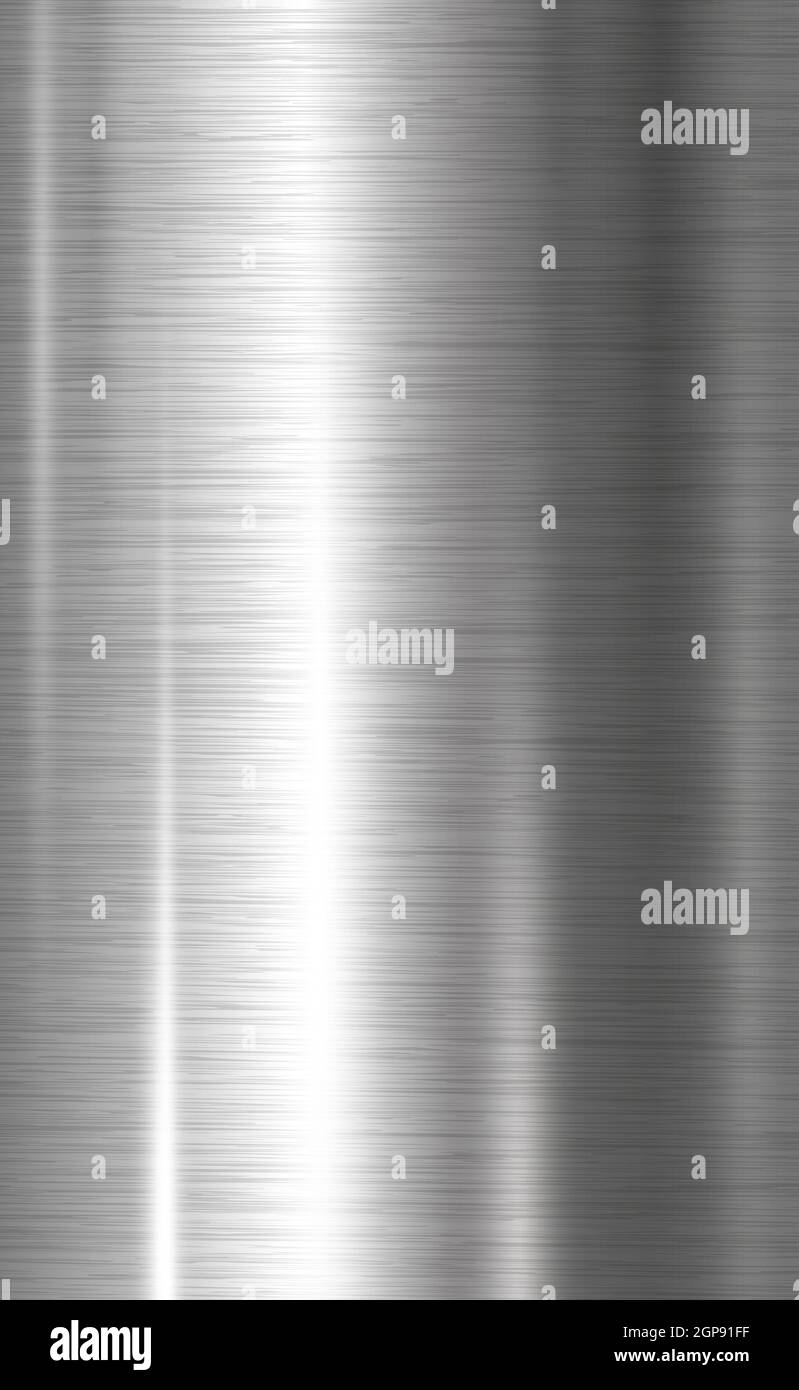 Texture panorama of silver metal with reflection - background Stock ...