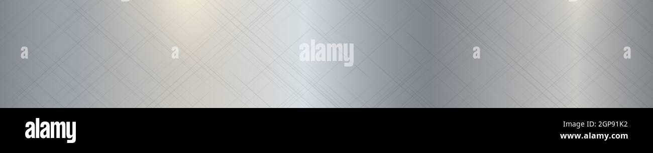 Texture panorama of silver metal with reflection - background Stock ...
