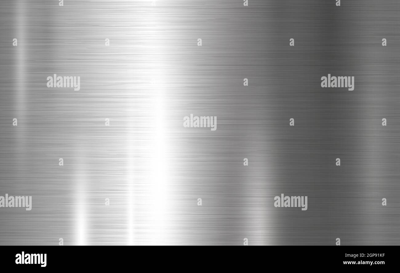 Texture panorama of silver metal with reflection - background Stock ...