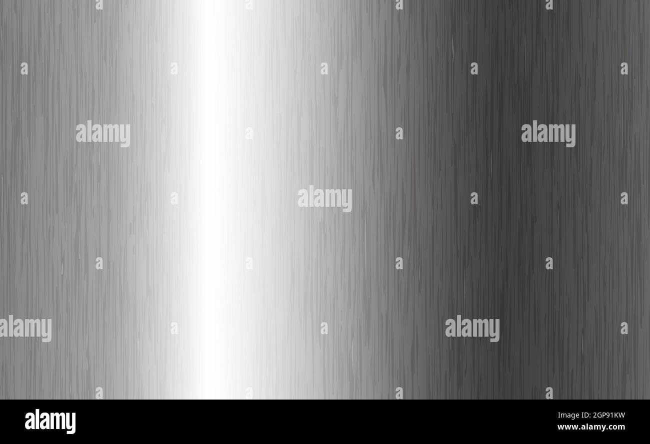 Texture panorama of silver metal with reflection - background Stock ...