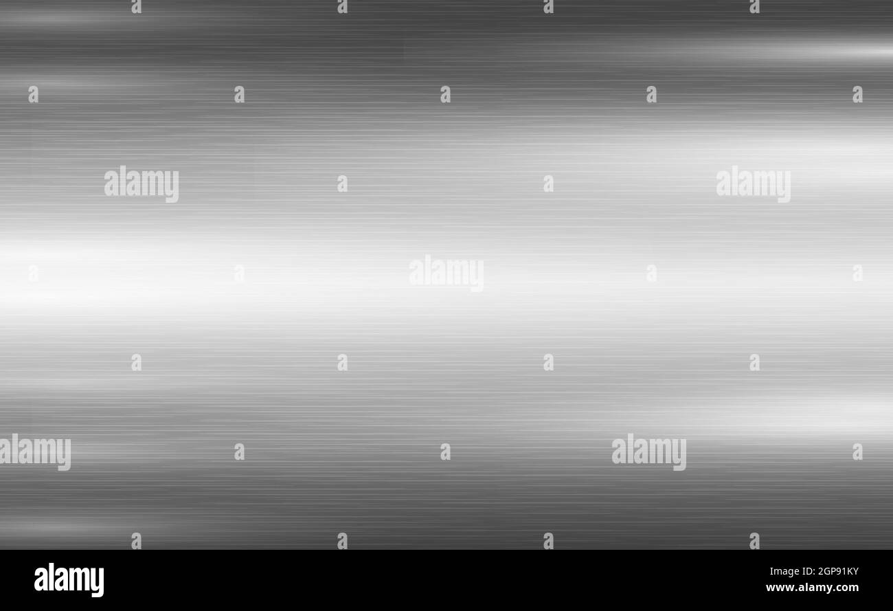 Texture panorama of silver metal with reflection - background Stock ...